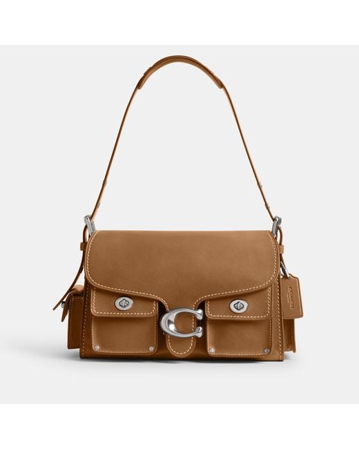 COACH Cargo Turnlock Soft Leather Tabby Bag in Brown | Lyst