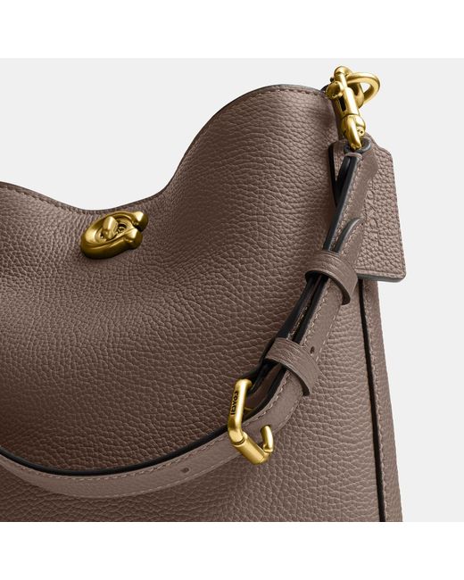 COACH Willow 19 Soft Leather Bucket Bag in Brown | Lyst