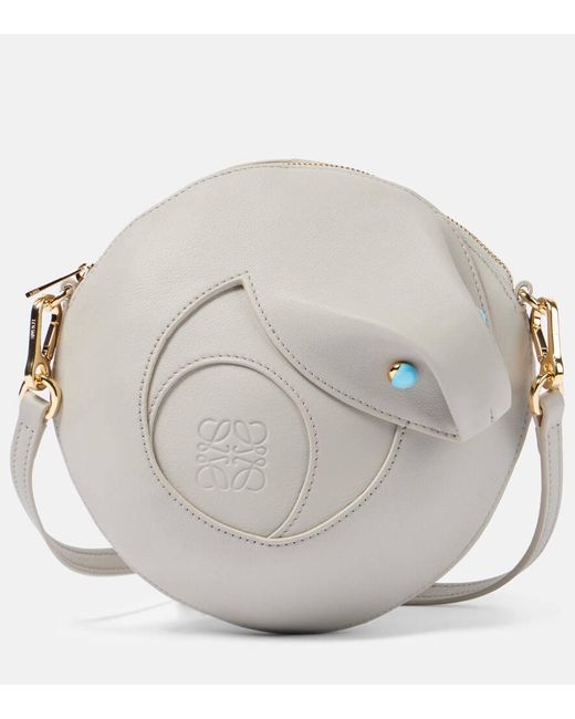 Loewe Snake Leather Shoulder Bag in White | Lyst