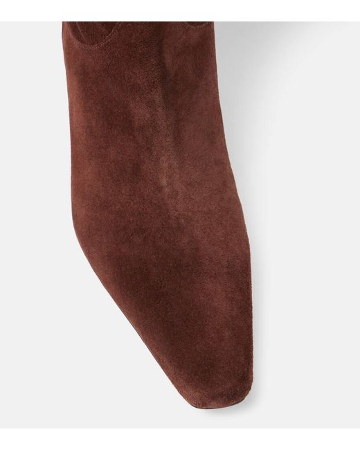 STAUD Western Wally Suede Knee-High Boots in Brown | Lyst