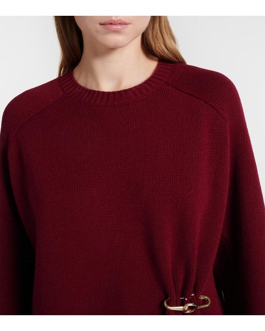 Gucci Horsebit Wool And Cashmere Sweater in Red | Lyst