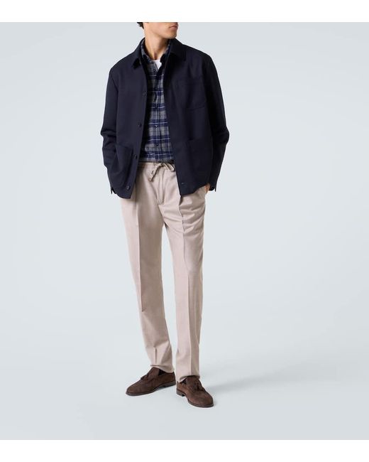 Slowear Virgin Wool Field Jacket in Blue for Men | Lyst