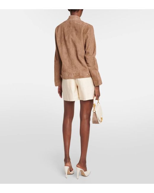 Max Mara Jene Suede Jacket in Brown | Lyst