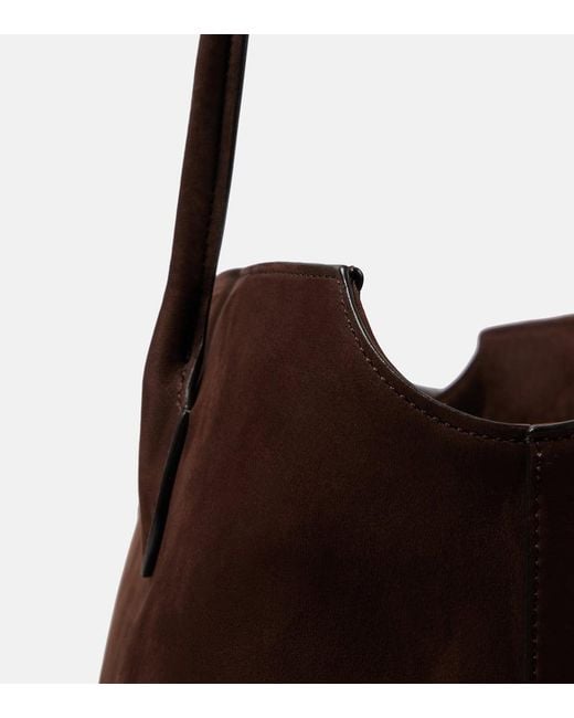 The Row Terrasse Suede Shoulder Bag in Brown | Lyst