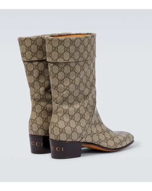 Gucci GG Canvas Boots in Natural for Men | Lyst