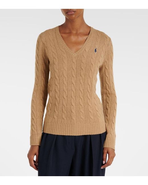Polo Ralph Lauren Kimberly Wool And Cashmere Sweater in Natural | Lyst