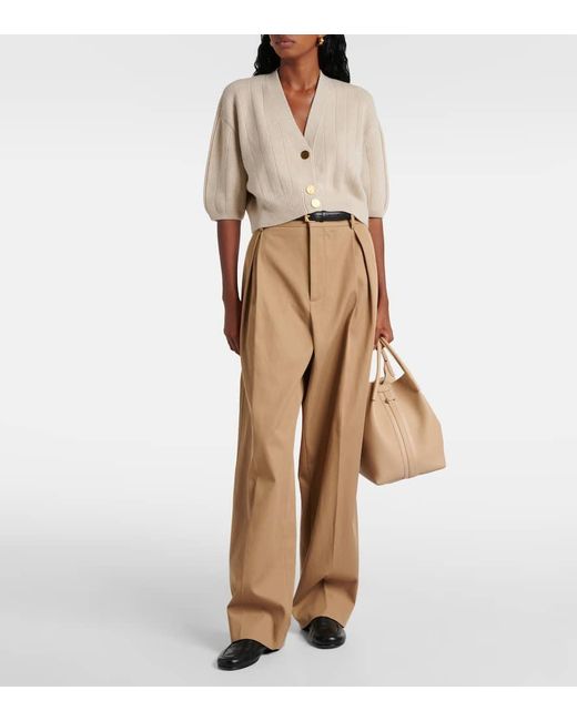 Loro Piana Cervatto Cashmere Cardigan in Natural | Lyst