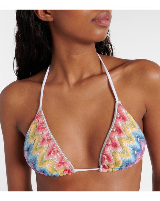 Missoni Zig Zag Pointelle Bikini in White | Lyst UK