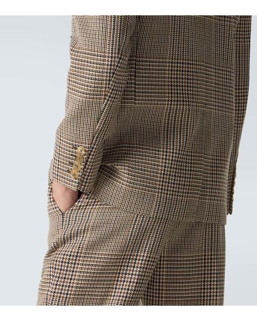 Valentino Prince Of Wales Check Virgin Wool Blazer in Natural for Men ...