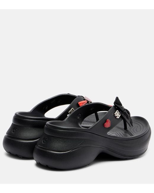Balenciaga X Crocs Jibbitz Platform Thong Sandals in Black | Lyst