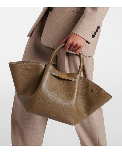 DeMellier London New York Midi Grained Leather Tote Bag in Brown | Lyst