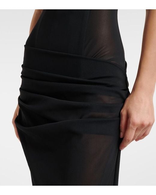 Alex Perry Sheer Strapless Corset Dress in Black | Lyst