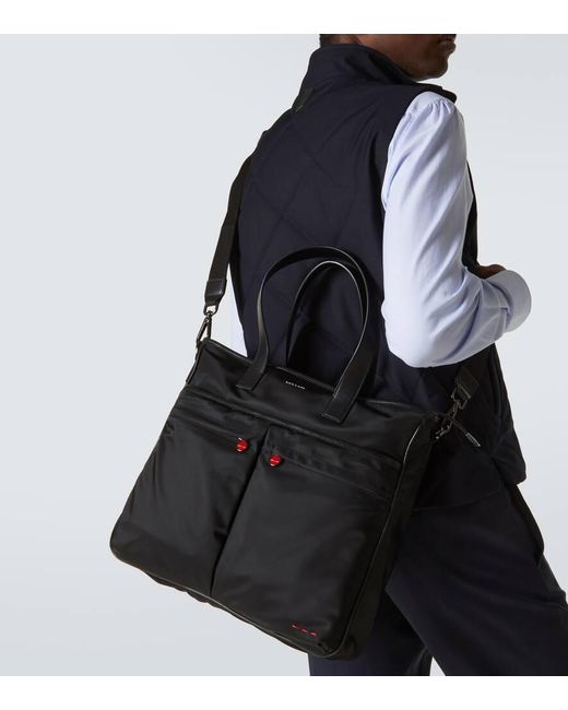 Kiton Leather-Trimmed Tote Bag in Black for Men | Lyst