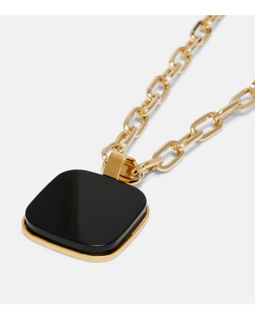 La DoubleJ Onyx Pendant Necklace in White | Lyst