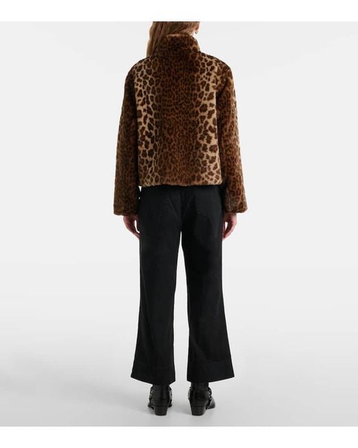 Velvet Valli Leopard-print Faux Fur Jacket in Brown | Lyst