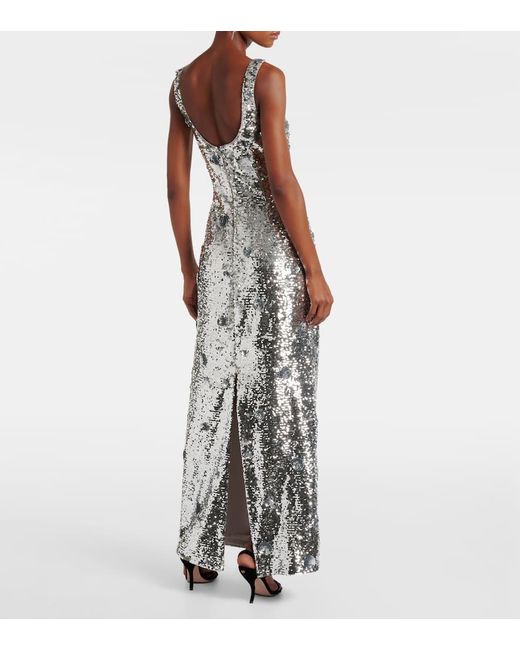 Jonathan Simkhai Bex Embellished Gown in Grey | Lyst UK