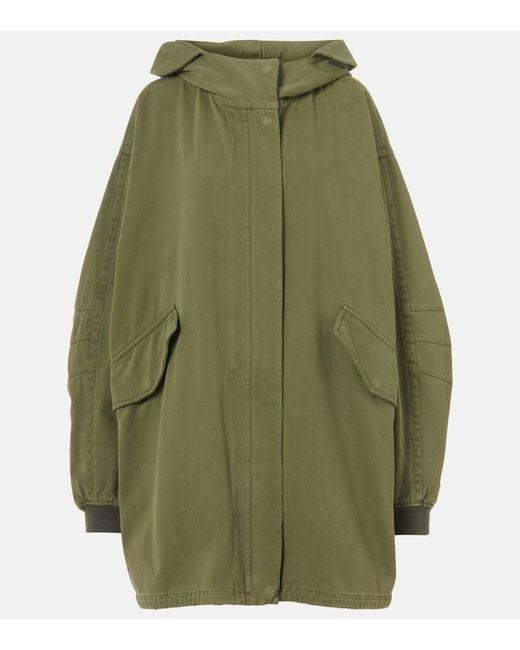 The Row Kemeta Oversized Cotton Canvas Jacket in Green | Lyst