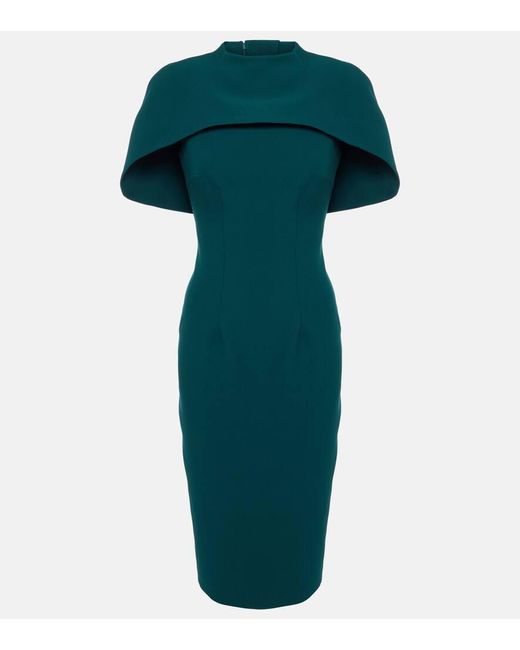 Safiyaa Kalika Caped Midi Dress in Green | Lyst