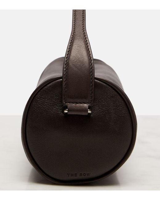 The Row Round '90S Leather Tote Bag in Black | Lyst