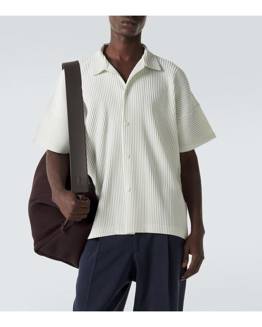 Homme Plissé Issey Miyake Monthly Colors: May Pleated Shirt in White ...