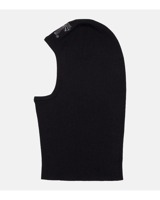 Acne Studios Logo Embroidered Wool Ski Mask in Black | Lyst UK