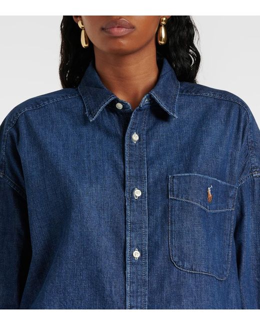 Polo Ralph Lauren Oversized Denim Overshirt in Blue | Lyst