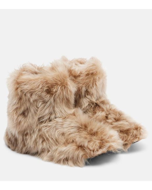 Christen Shearling Ankle Boots in Natural | Lyst UK