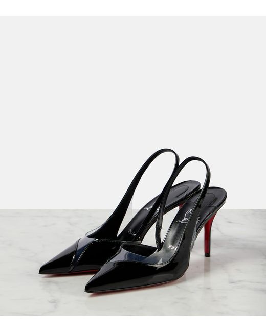 Christian Louboutin Posticha 80 Leather And Pvc Slingback Pumps in ...