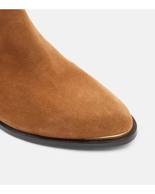 Isabel Marant Elbana 35 Suede Cowboy Boots in Brown | Lyst UK
