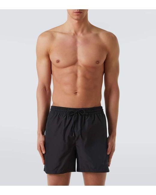 Gucci Logo Poplin Swim Trunks in Black for Men | Lyst