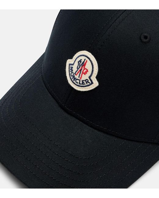 Moncler Logo Cotton Baseball Cap in Blue | Lyst UK
