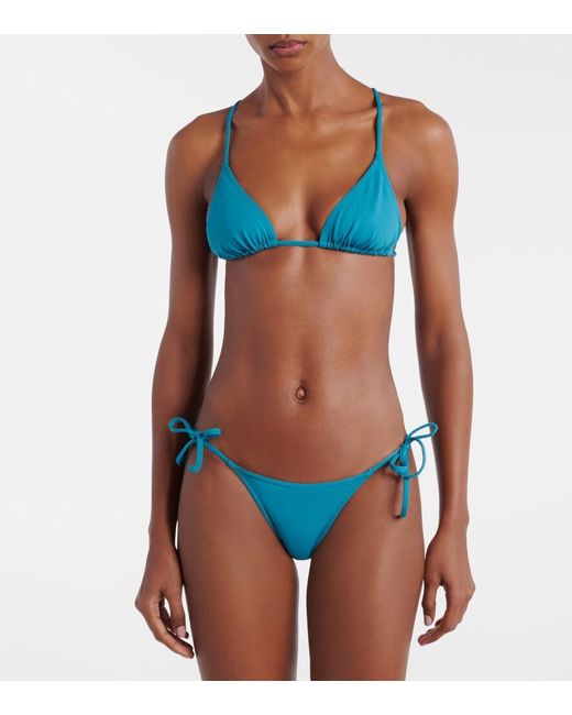 Eres Mouna Triangle Bikini Top in Blue | Lyst