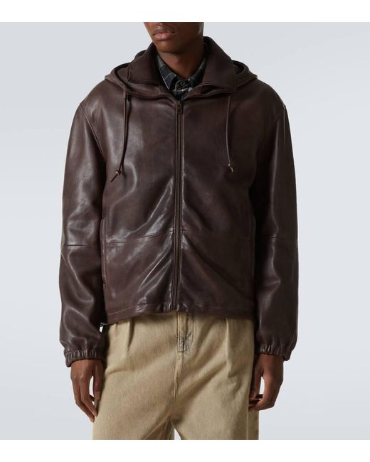 Loewe Leather Jacket in Brown for Men | Lyst