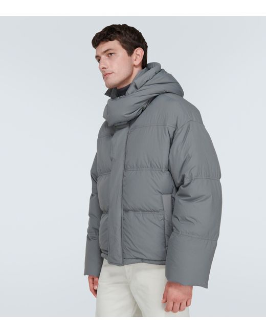 Ami Paris Puffer Down Jacket in Gray for Men | Lyst