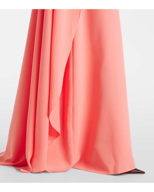 Carolina Herrera Caped Crepe Gown in Pink | Lyst UK