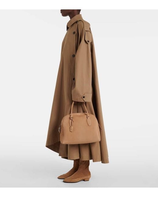 The Row India 12.00 Suede Tote Bag in Brown | Lyst