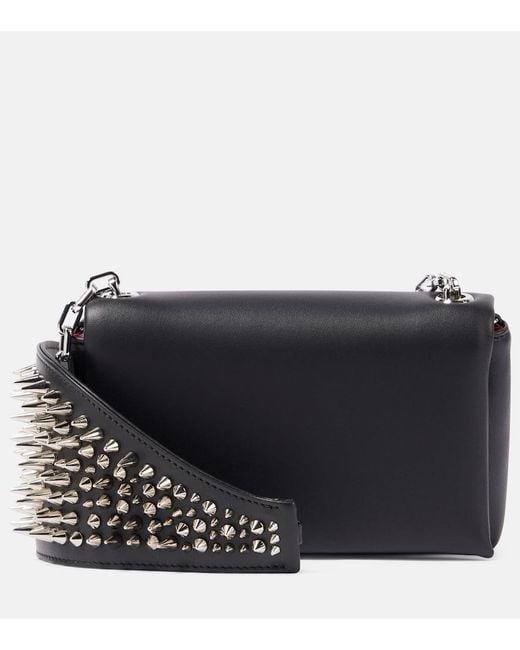 Christian Louboutin Artemis Spiked Leather Crossbody Bag in Black | Lyst