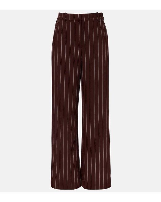Jonathan Simkhai Tavar Pinstripe Wide-Leg Pants in Purple | Lyst UK