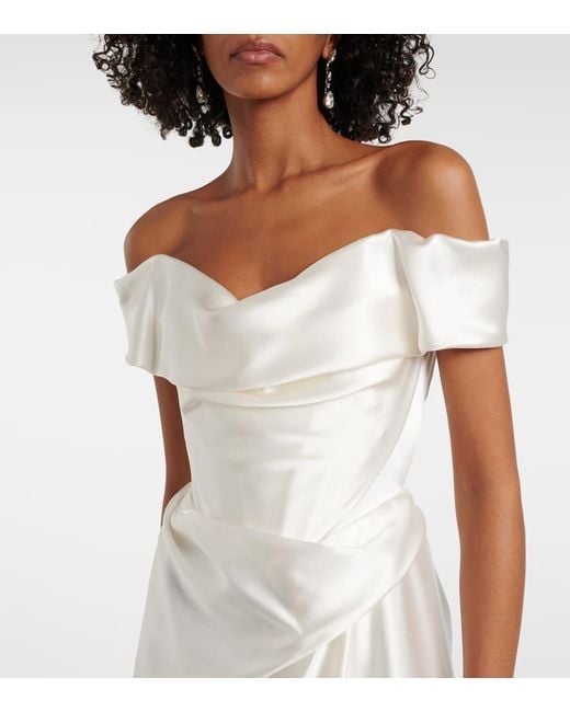 Vivienne Westwood Bridal Mabel Silk Satin Bustier Gown in White | Lyst
