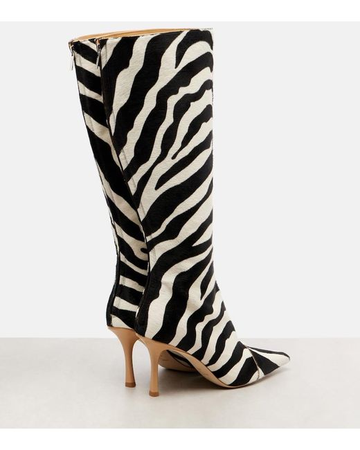 Jimmy Choo X Conner Ives Gloria 85 Pony Hair Zebra Knee-High Boots in ...