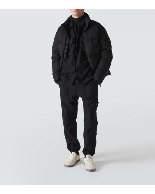 Stone Island Ghost Compass Wool-blend Overshirt in Black for Men | Lyst