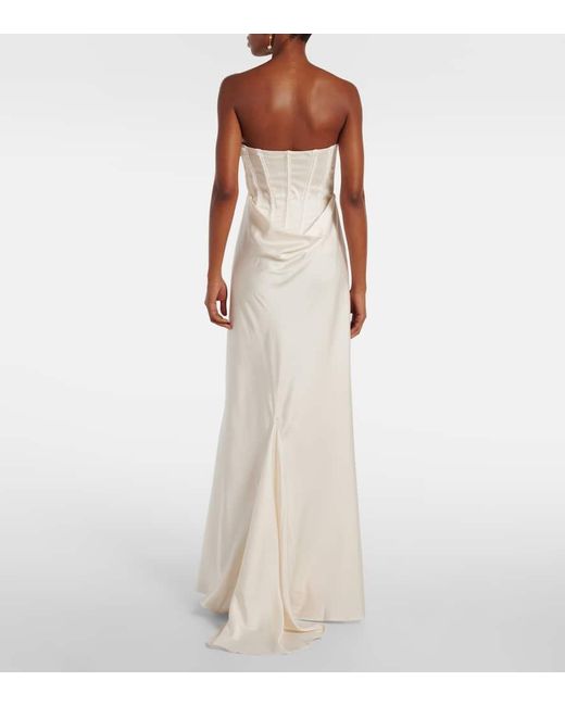 ROTATE BIRGER CHRISTENSEN Bridal Embellished Satin Corset Dress in White | Lyst