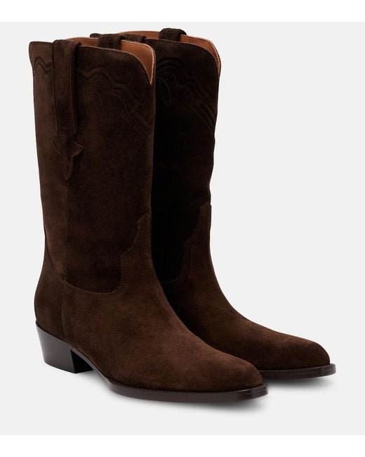 Paris Texas Hilda 35 Suede Cowboy Boots in Brown | Lyst