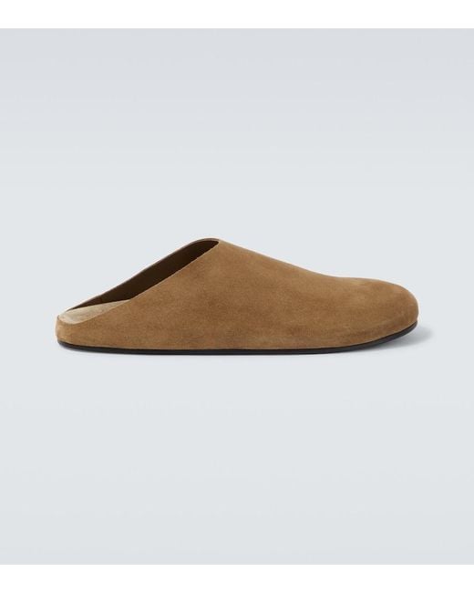 The Row Hudson Suede Mules in Brown for Men | Lyst