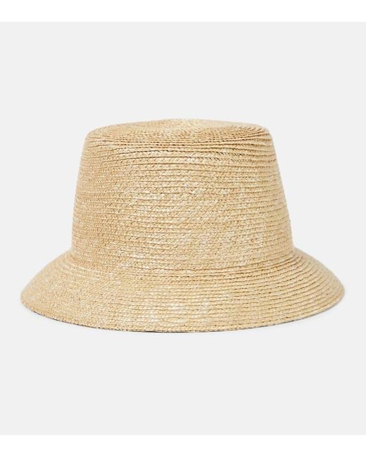 Saint Laurent Maglina Straw Bucket Hat in Natural | Lyst