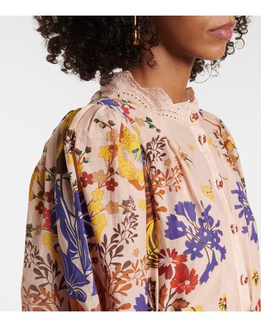 FARM Rio Beauty Bouquet Belted Cotton Minidress in Pink | Lyst