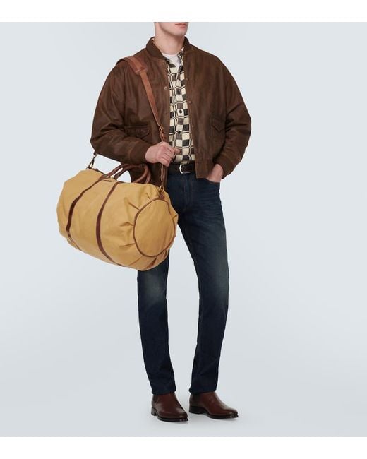 RRL Leather-trimmed Duffel Bag in Brown for Men | Lyst