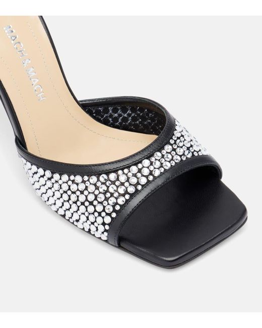 Mach & Mach Puffy Heart Ring 95 Leather Mules in Metallic | Lyst