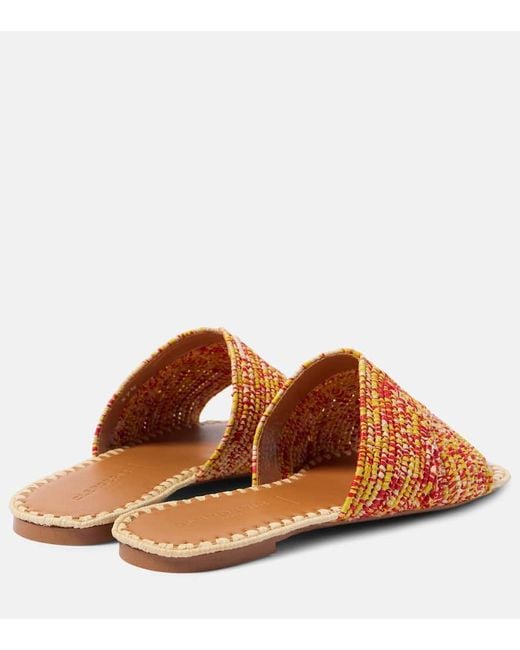 Robert Clergerie Ineni Raffia Slides in Brown | Lyst