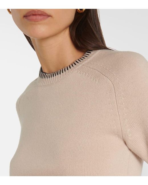 Max Mara Apollo Wool And Cashmere Top in Natural | Lyst
